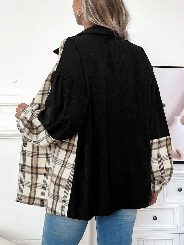 Sobrecamisa fina a cuadros beige y negra | Saldos Vip | Tienda virtual